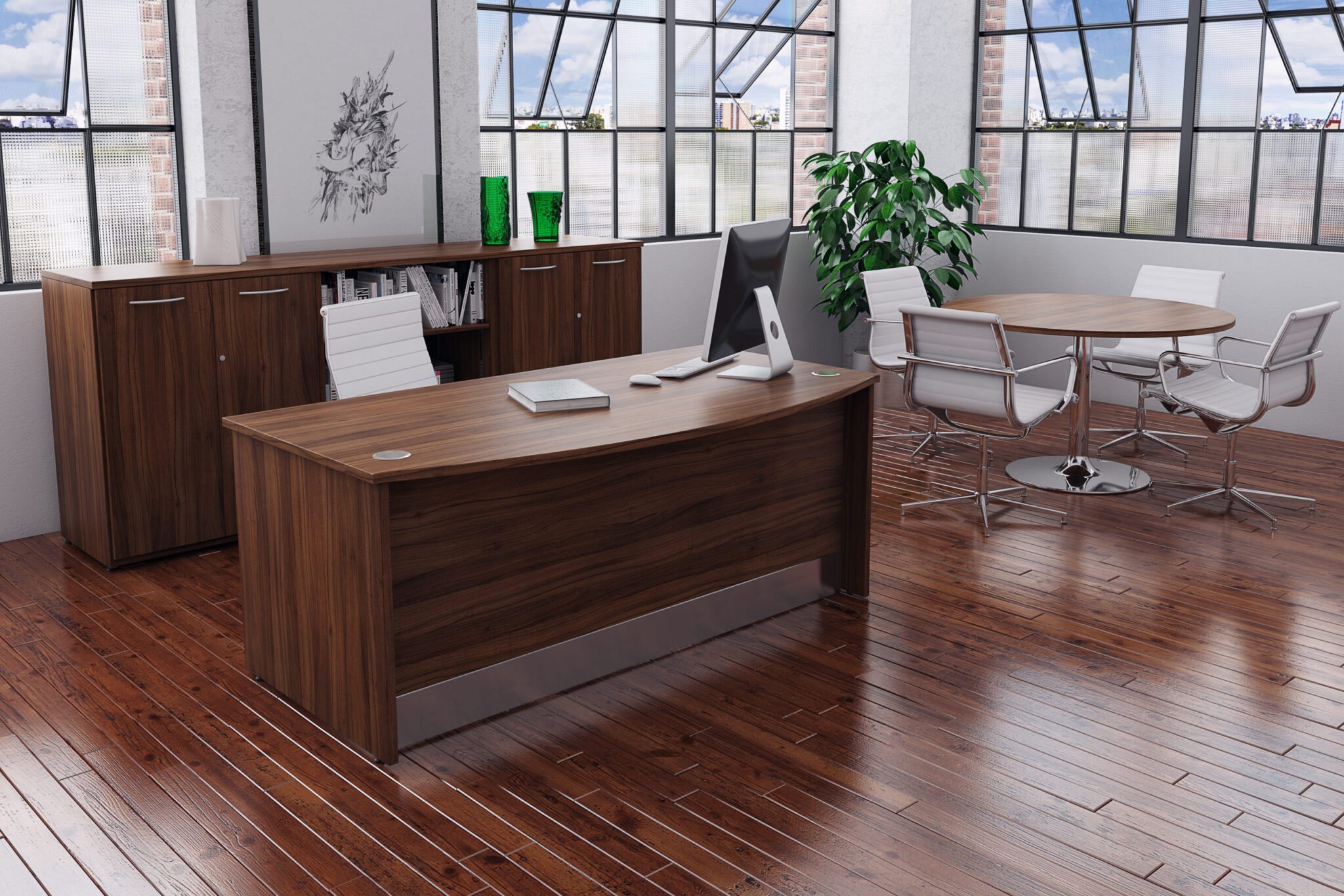 Empire Bow Fronted Executive Office Desk - Sven Christiansen Furniture