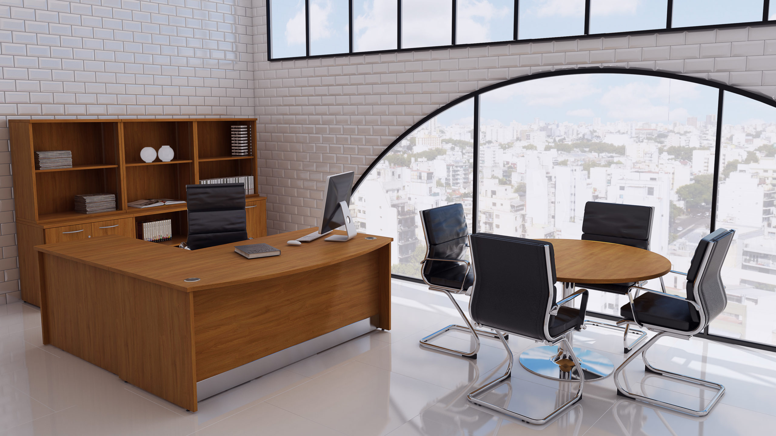 Empire Bow Fronted Executive Office Desk - Sven Christiansen Furniture