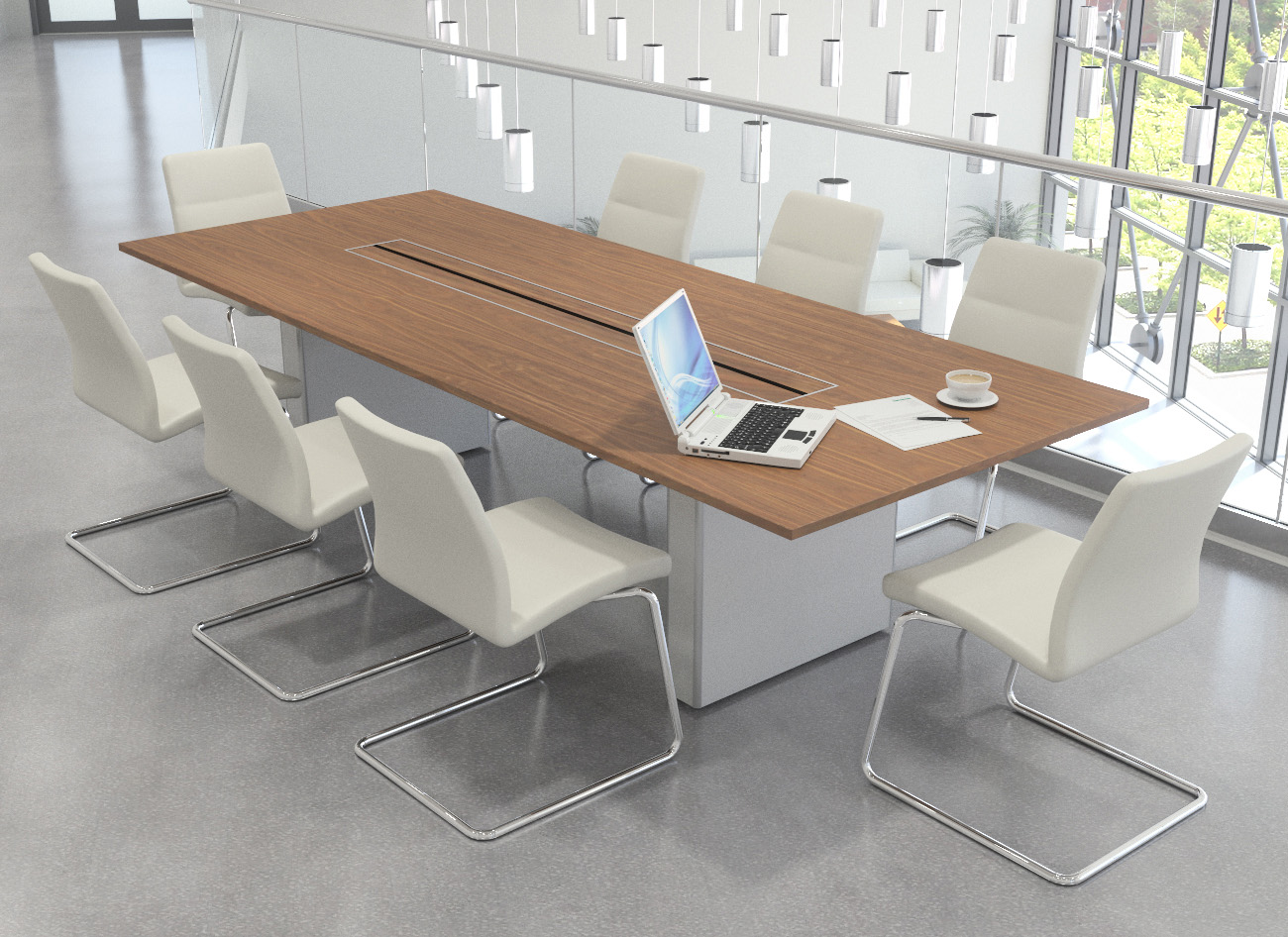 Ambus Rectangular Meeting Table on Box Bases - Sven Christiansen Furniture