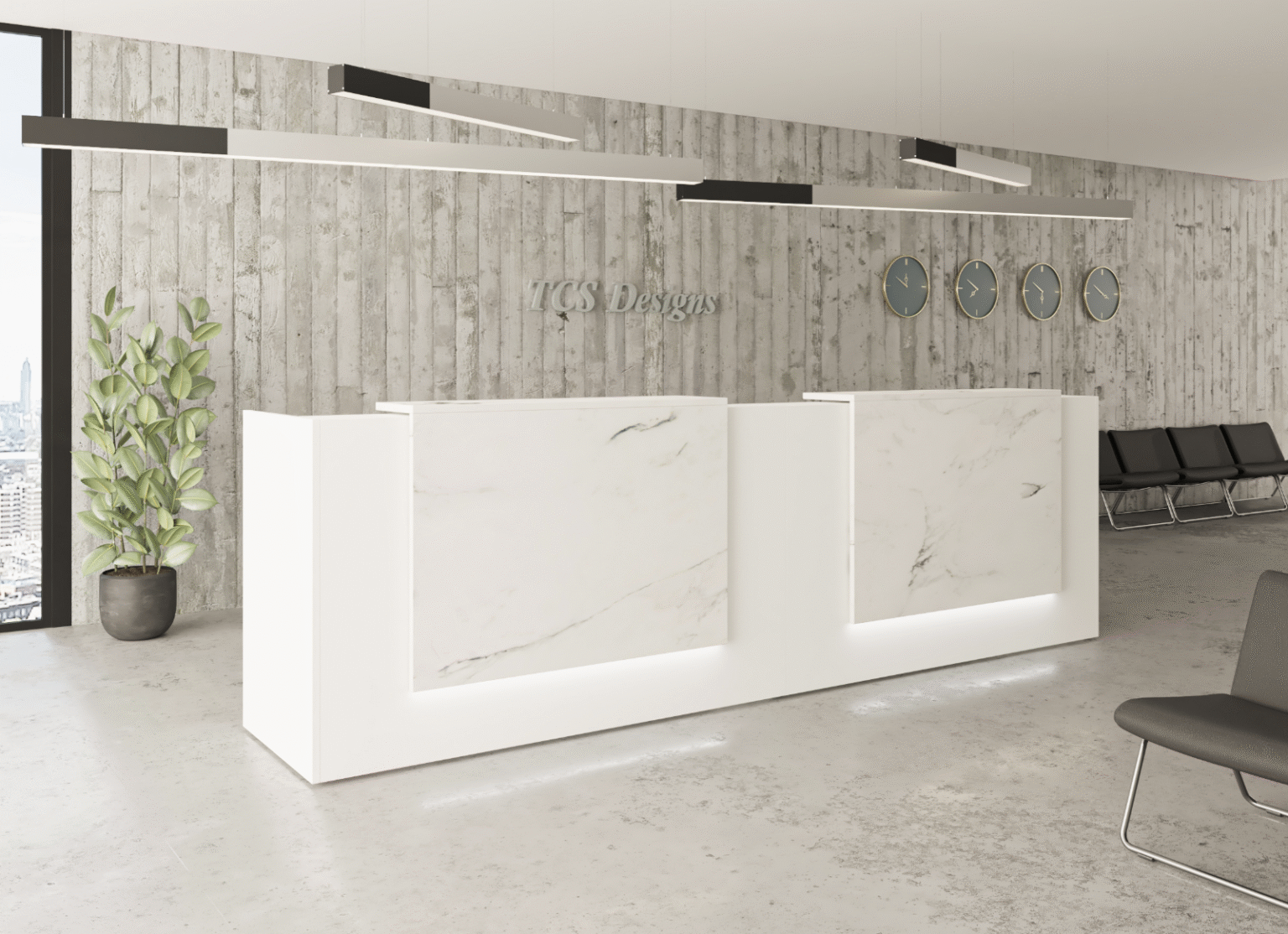 Two Person Double Front Reception Desk - Sven Christiansen Furniture