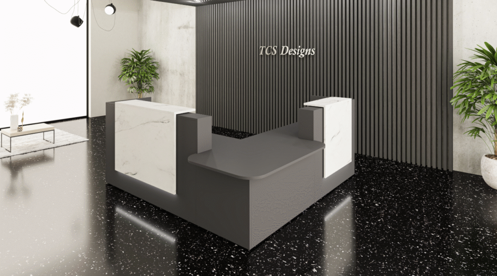 Zion L shaped Reception Desk Counter - Sven Christiansen Furniture