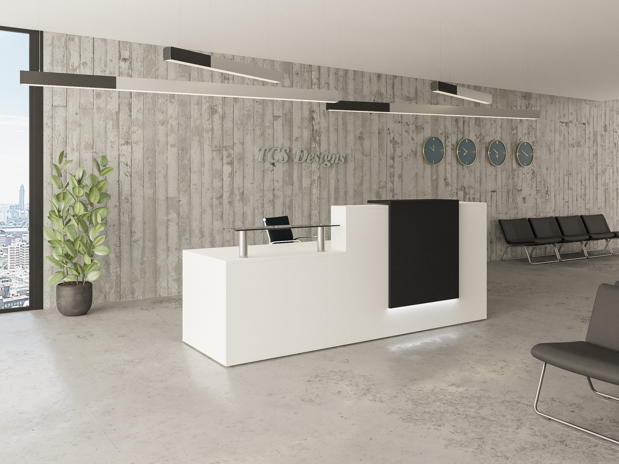 Zion Reception Desk with low side desk - Sven Christiansen Furniture