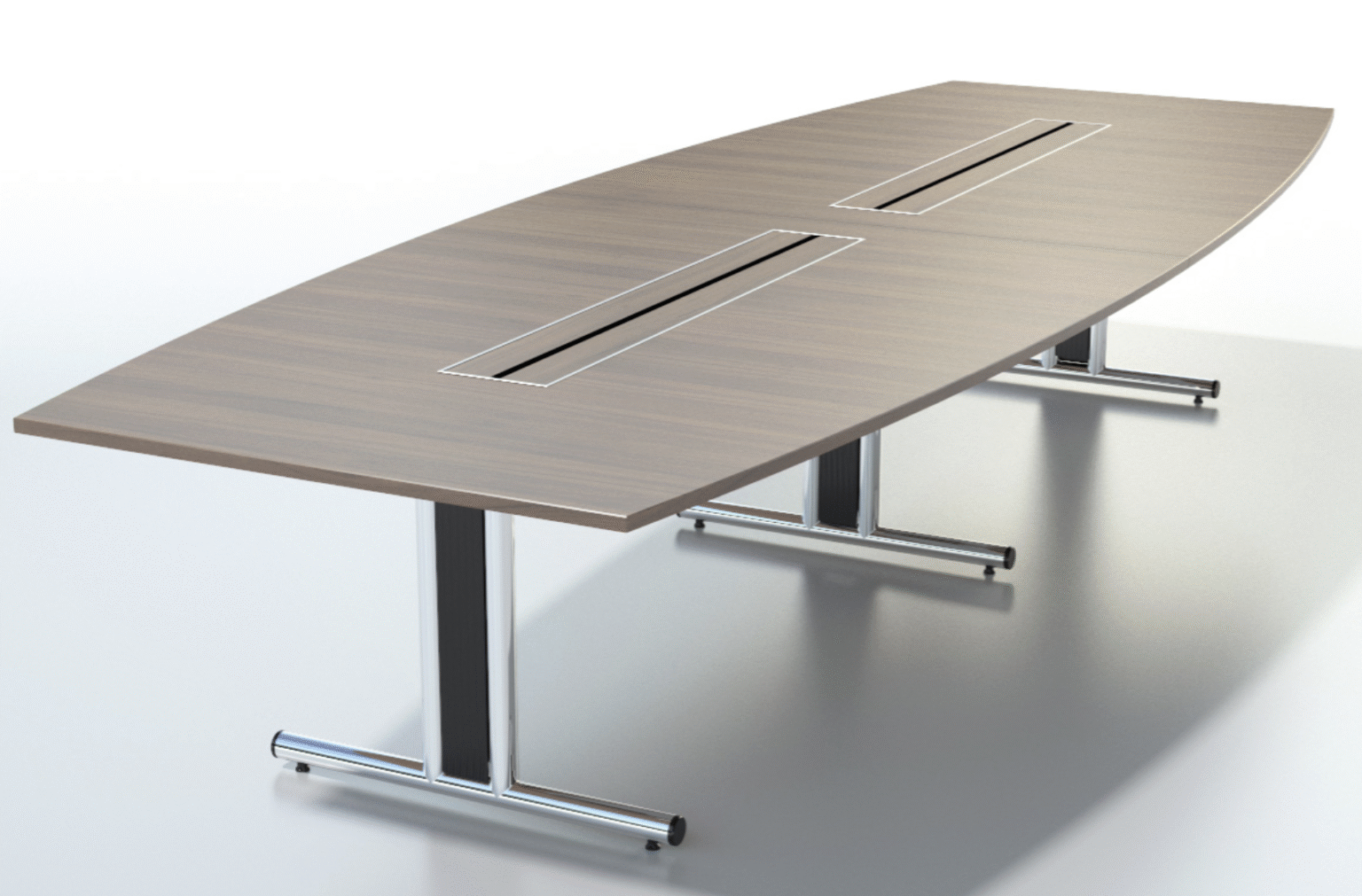 Barrel shaped Boardroom and Meeting Table on Double T Legs - Sven ...