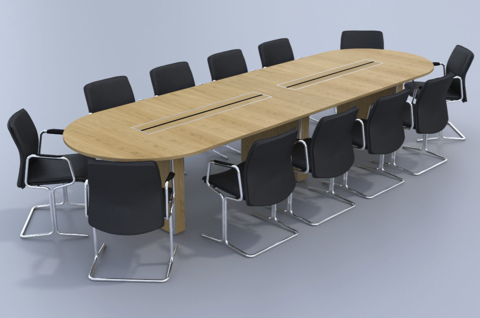 D – Ended Meeting Office Table on box bases - Sven Christiansen Furniture