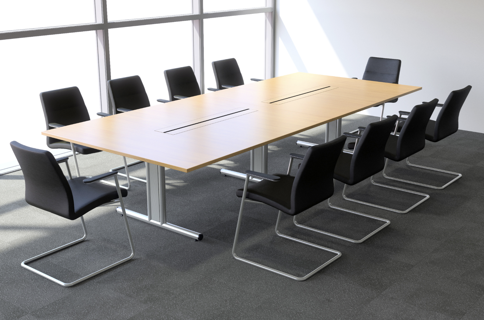 Sven Rectangular Boardroom and Meeting Table on Double T legs - Sven ...